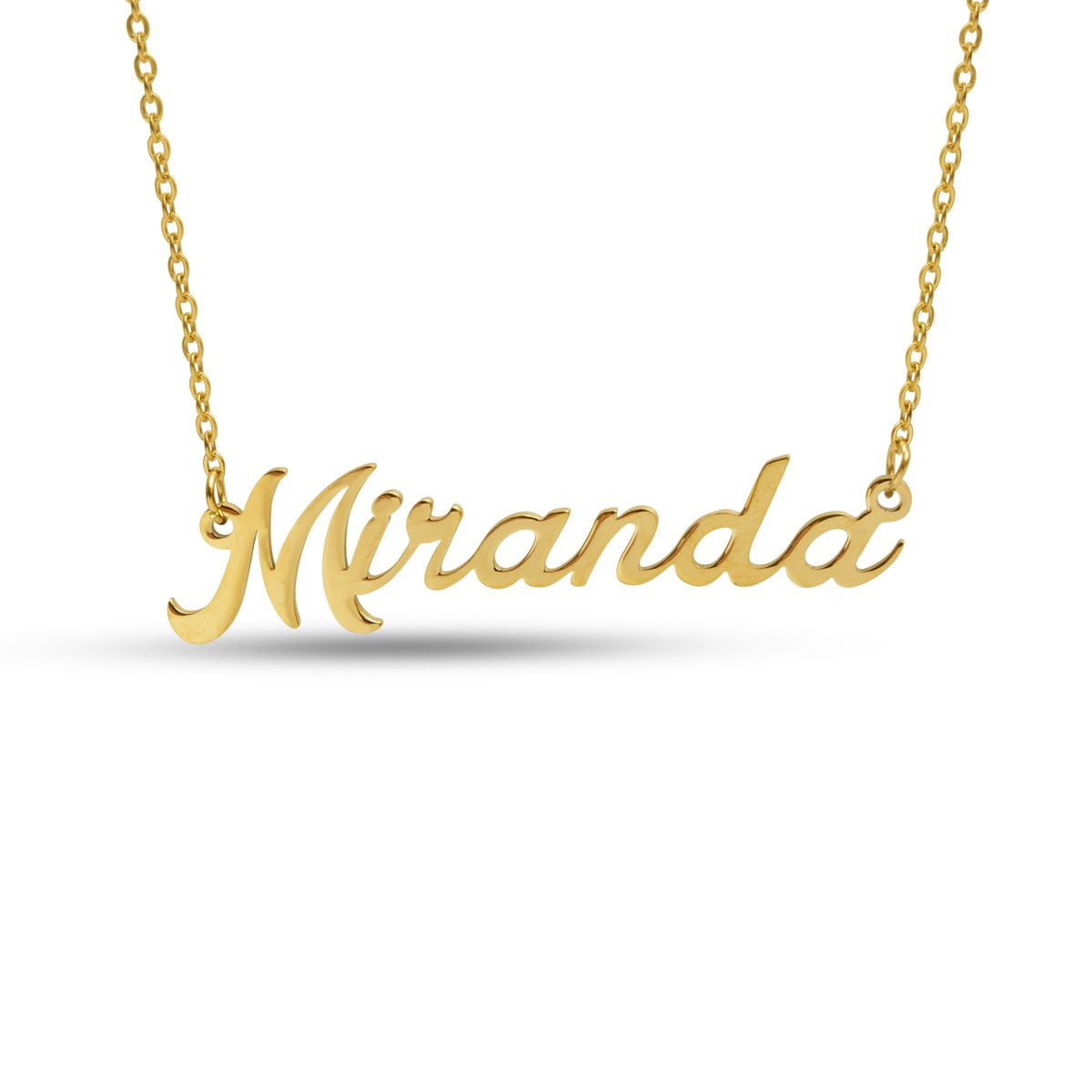 SuperJeweler Miranda Nameplate Necklace in Gold, 16 inches All Names ...