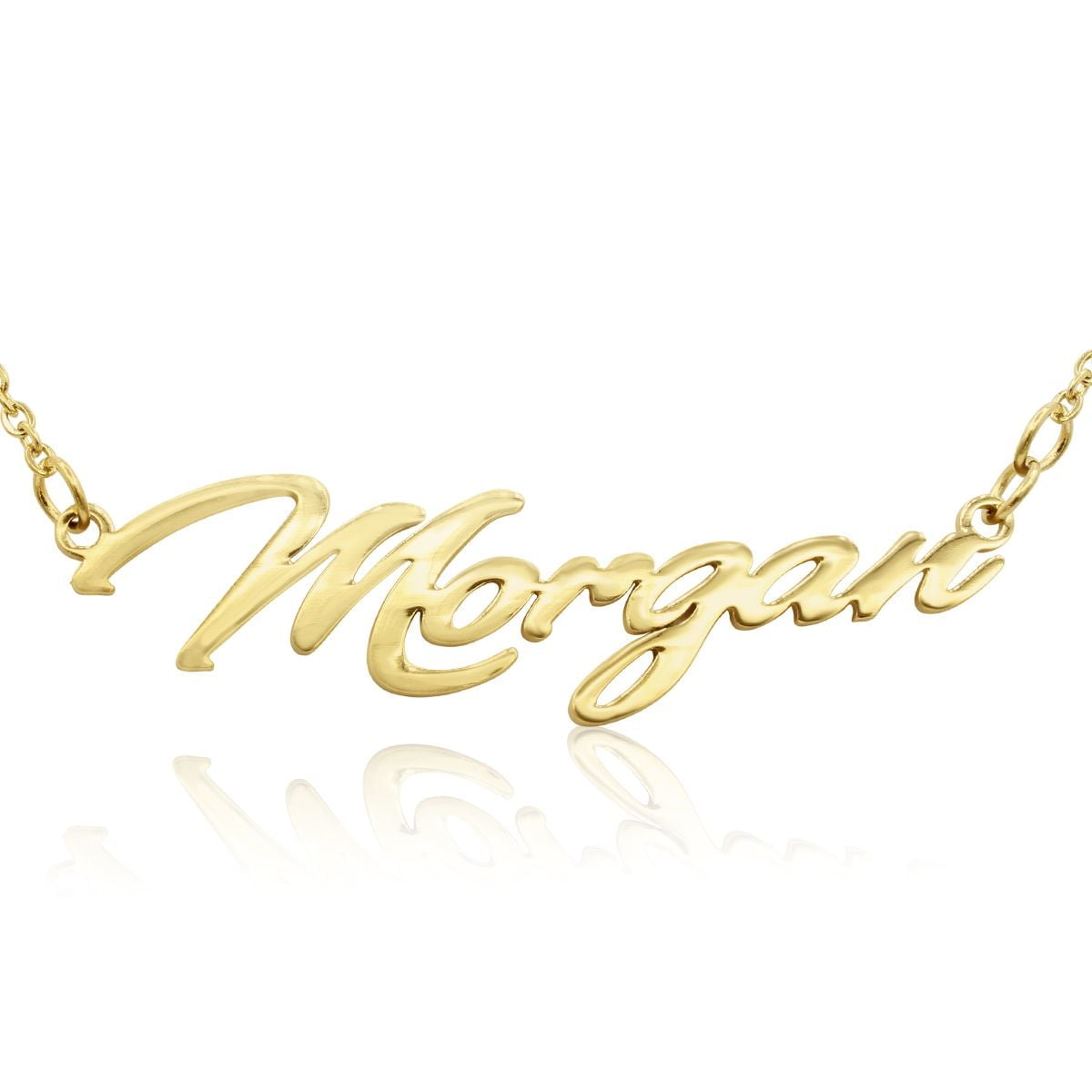SuperJeweler Morgan Nameplate Necklace in Gold, 16 inches All Names ...