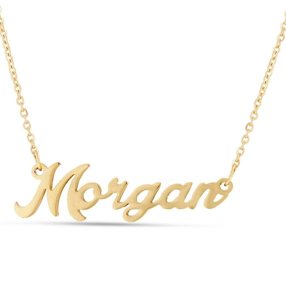 SuperJeweler Morgan Nameplate Necklace in Gold 16 inches All Names ...