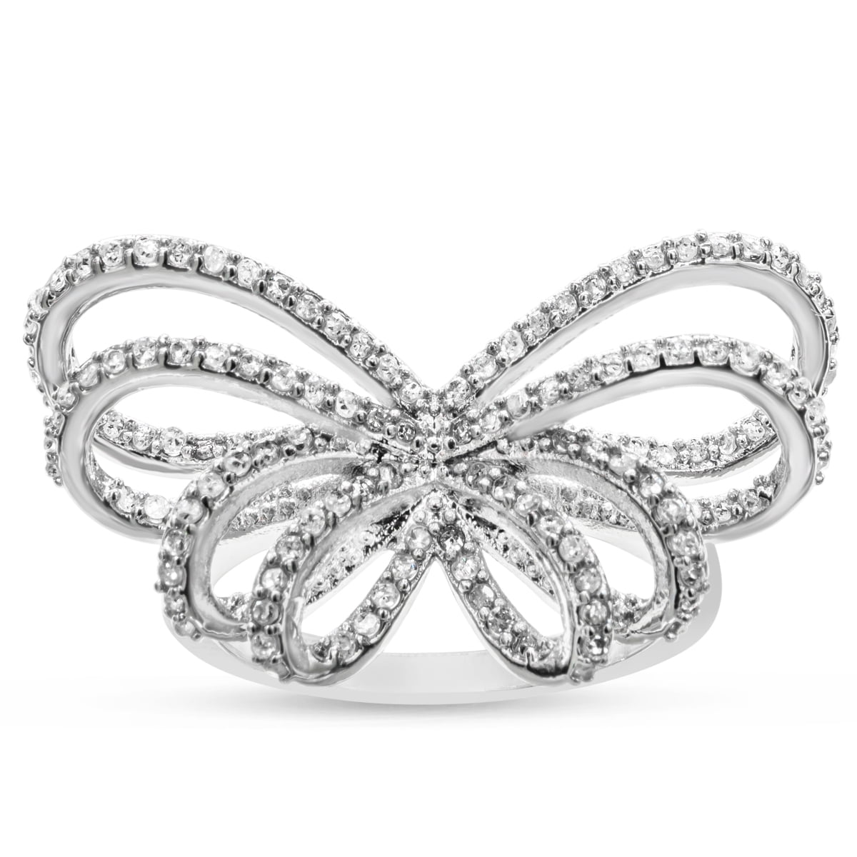 SuperJeweler Nearly 1/2 Carat Diamond Bow Cocktail Ring For Women ...