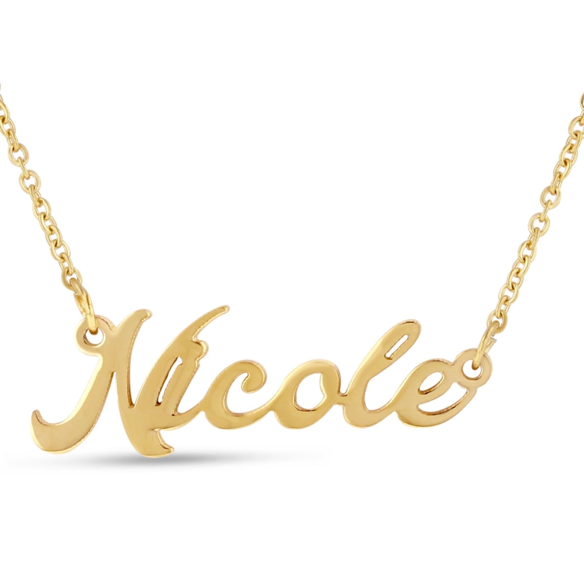 SuperJeweler Nicole Nameplate Necklace in Gold, 16 inches All Names ...