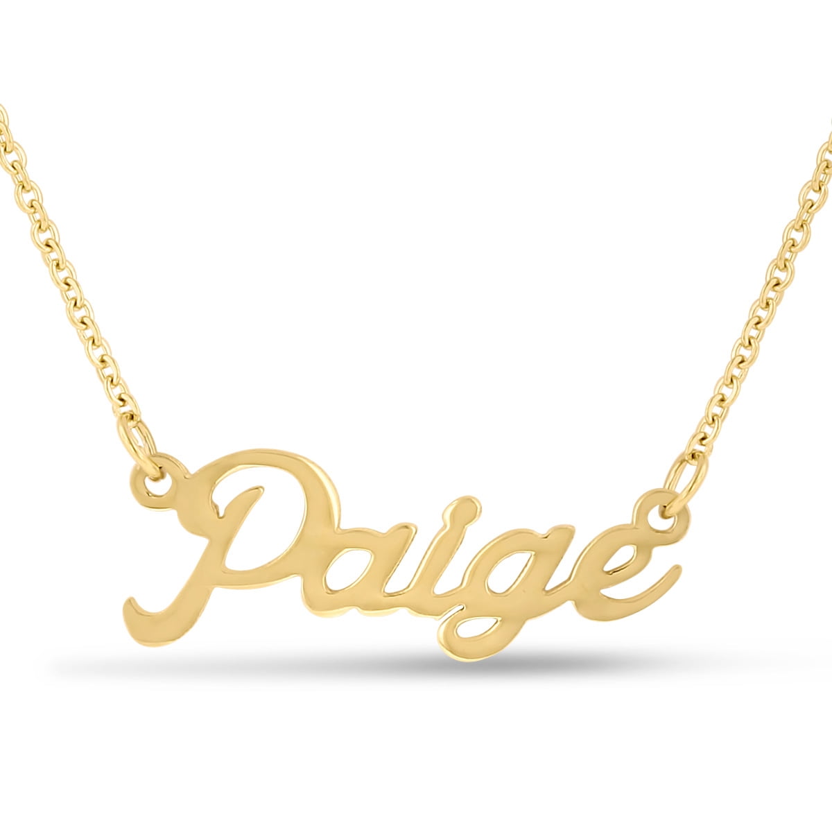 SuperJeweler Paige Nameplate Necklace in Gold, 16 inches All Names ...