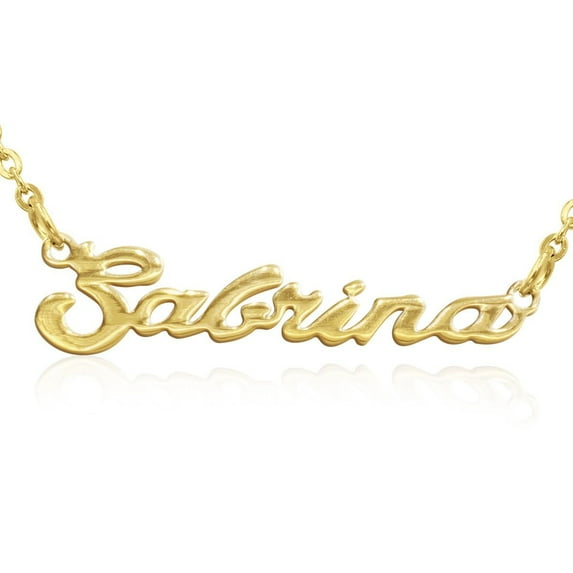 SuperJeweler Sabrina Nameplate Necklace in Gold 16 inches All Names ...
