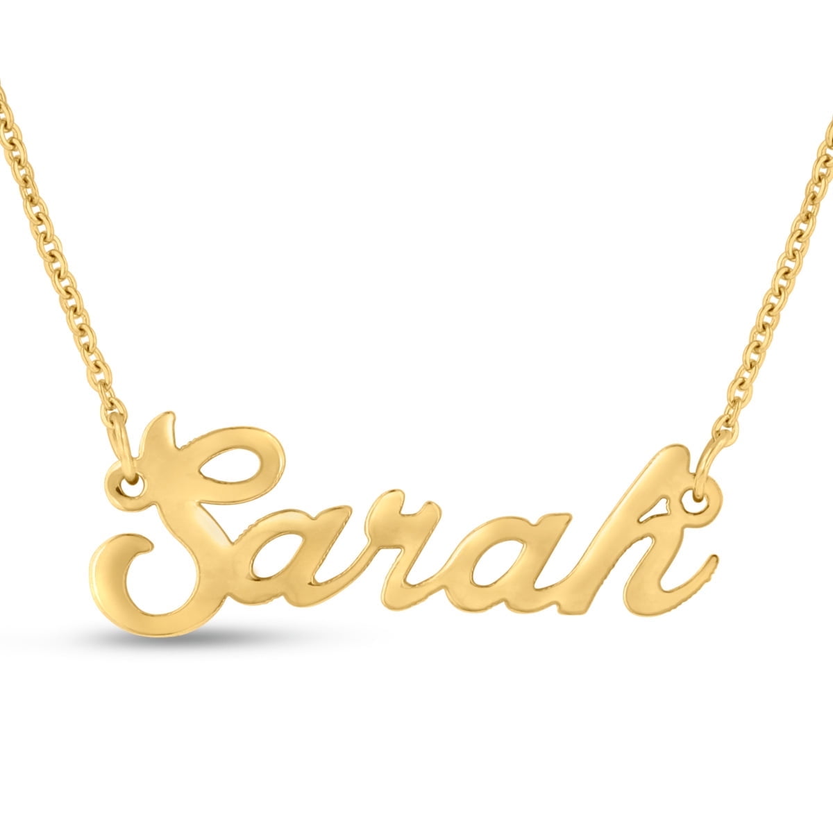 SuperJeweler Sarah Nameplate Necklace In Gold 16 Inches All Names ...