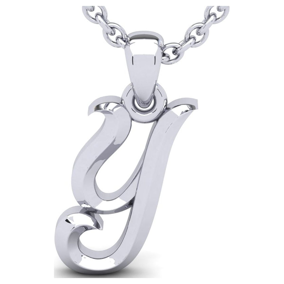 SuperJeweler Y Initial Necklace In Heavy 14 Karat White Gold With Free ...