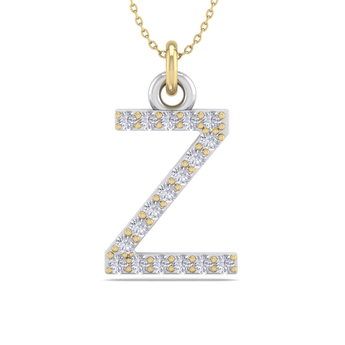 SuperJeweler Z Initial Necklace In 14 Karat Yellow Gold With 18 ...