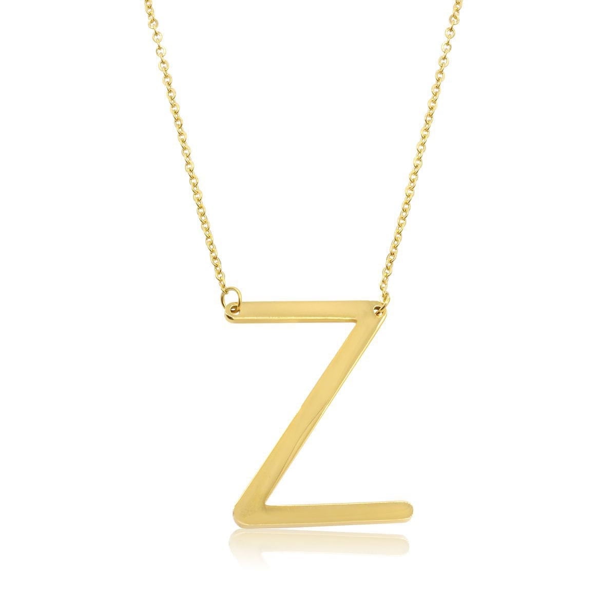 SuperJeweler Z Initial Sideways Necklace for Women, Gold, 18" - Walmart.com