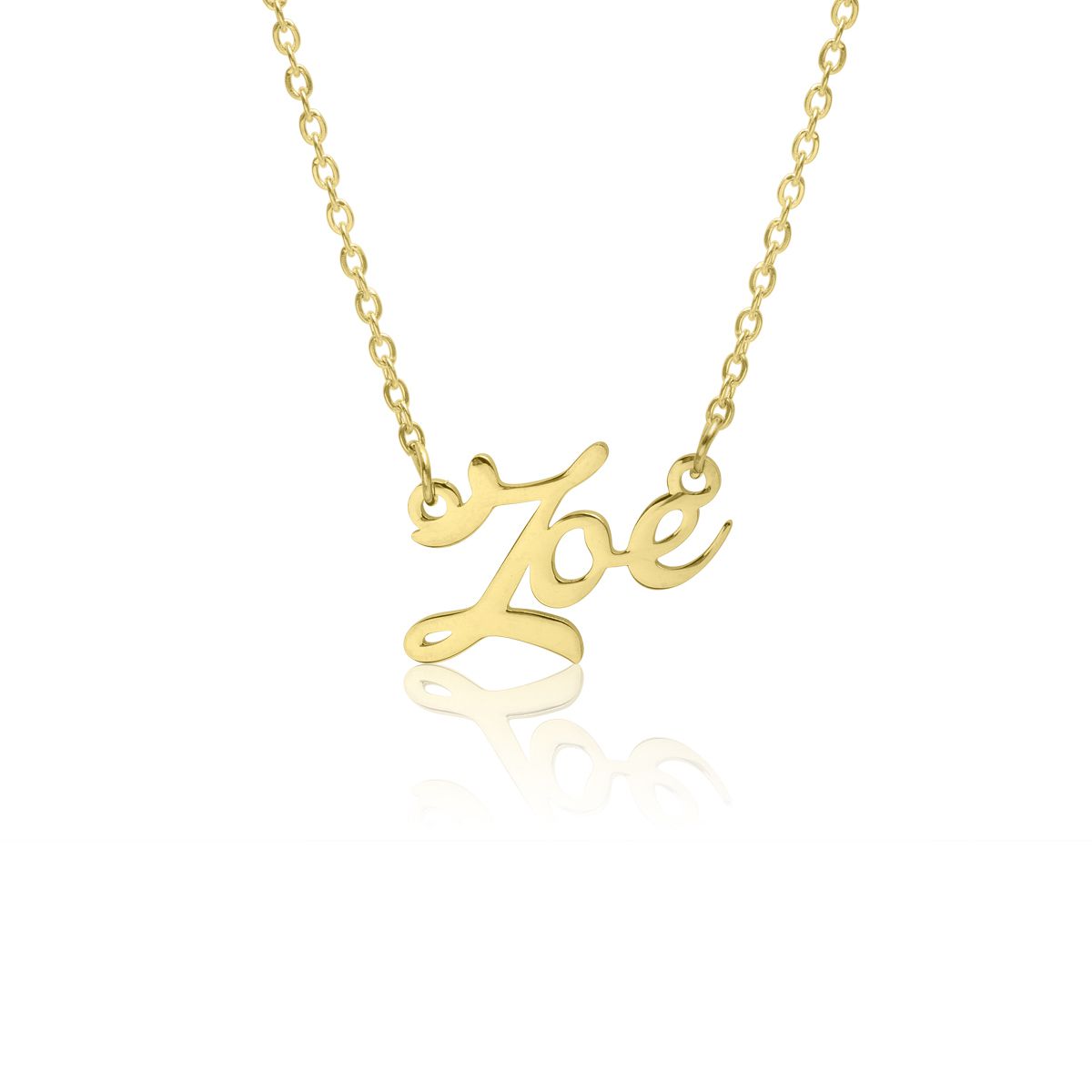 SuperJeweler Zoe Nameplate Necklace in Gold, 16 inches All Names ...