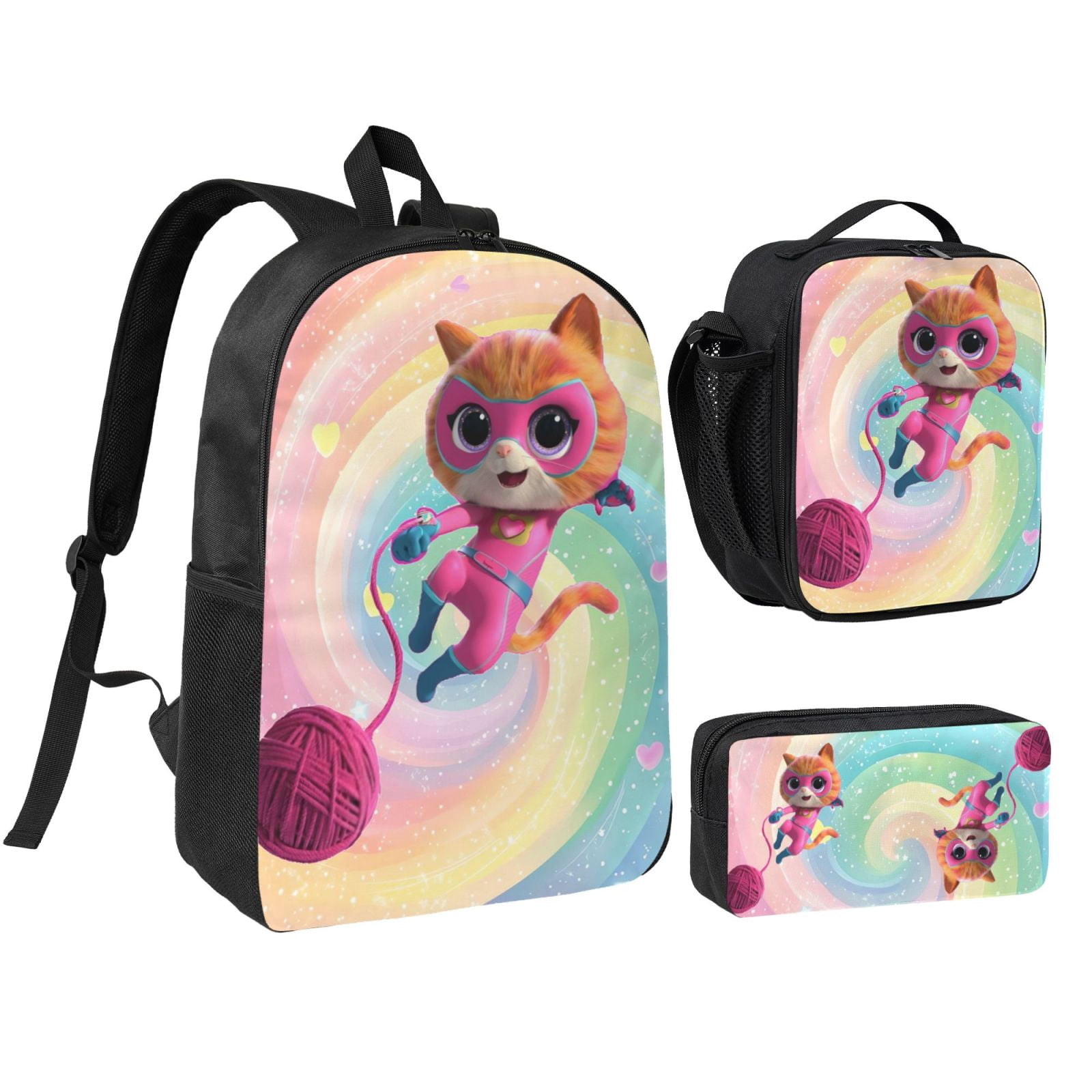 SuperKitties 3-Piece Backpack Set – bag + case + lunch bag - Walmart.com