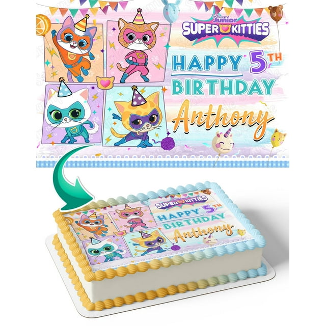 SuperKitties Disney Junior Boy Edible Cake Image Topper Birthday Photo ...