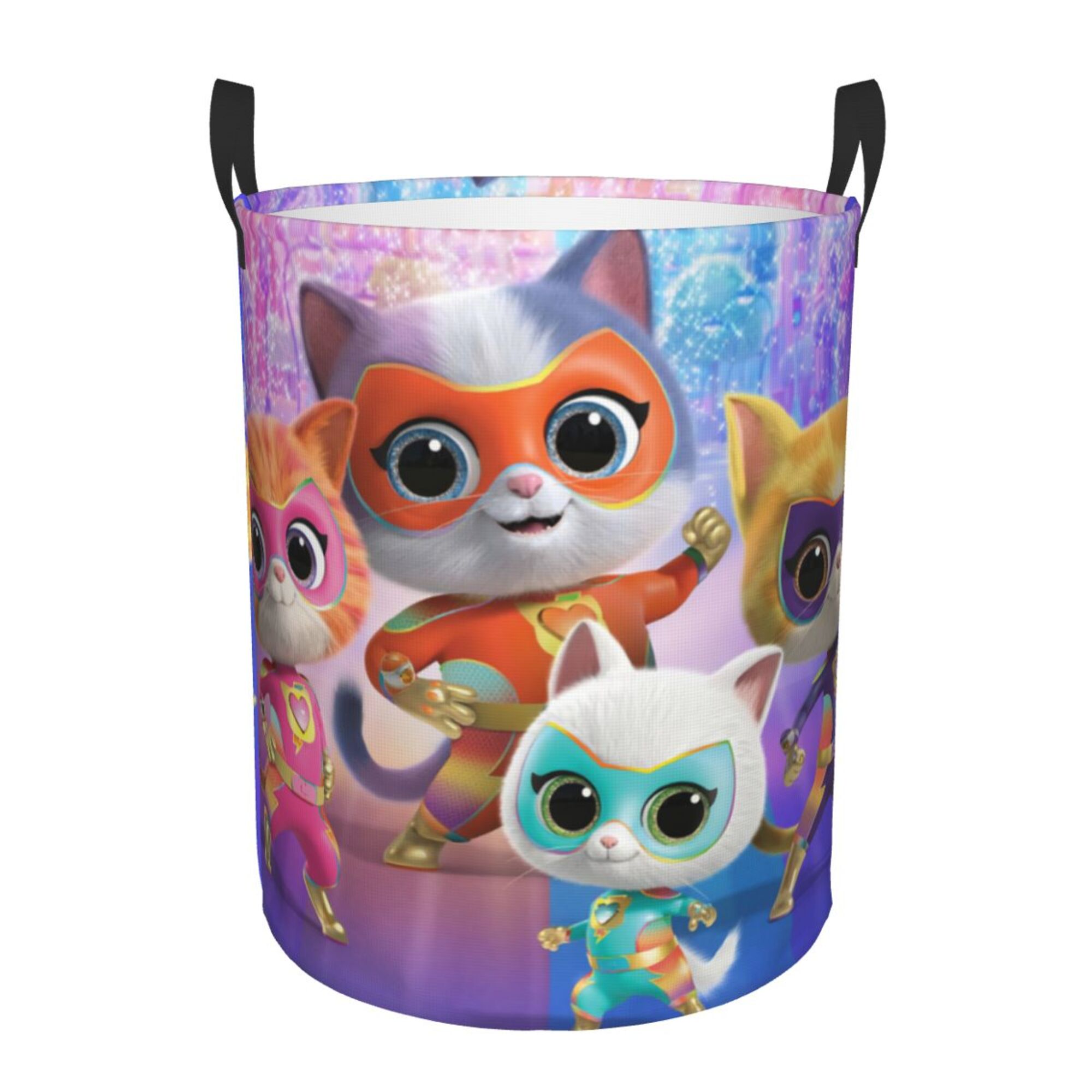 SuperKitties Laundry Hamper, Waterproof Collapsible Circular Storage ...