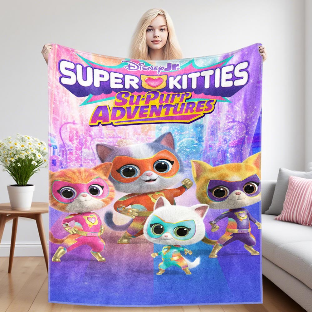 SuperKitties Throw Blankets Girls Gift Birthday Christmas 50 X 60 in ...