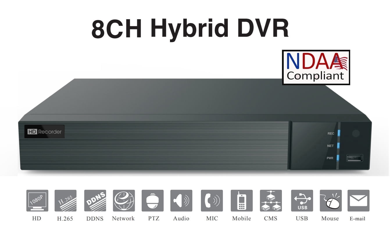 SuperLive Plus Mobile APP 5MP 8CH Hybrid DVR Supports 8CH Input up to ...