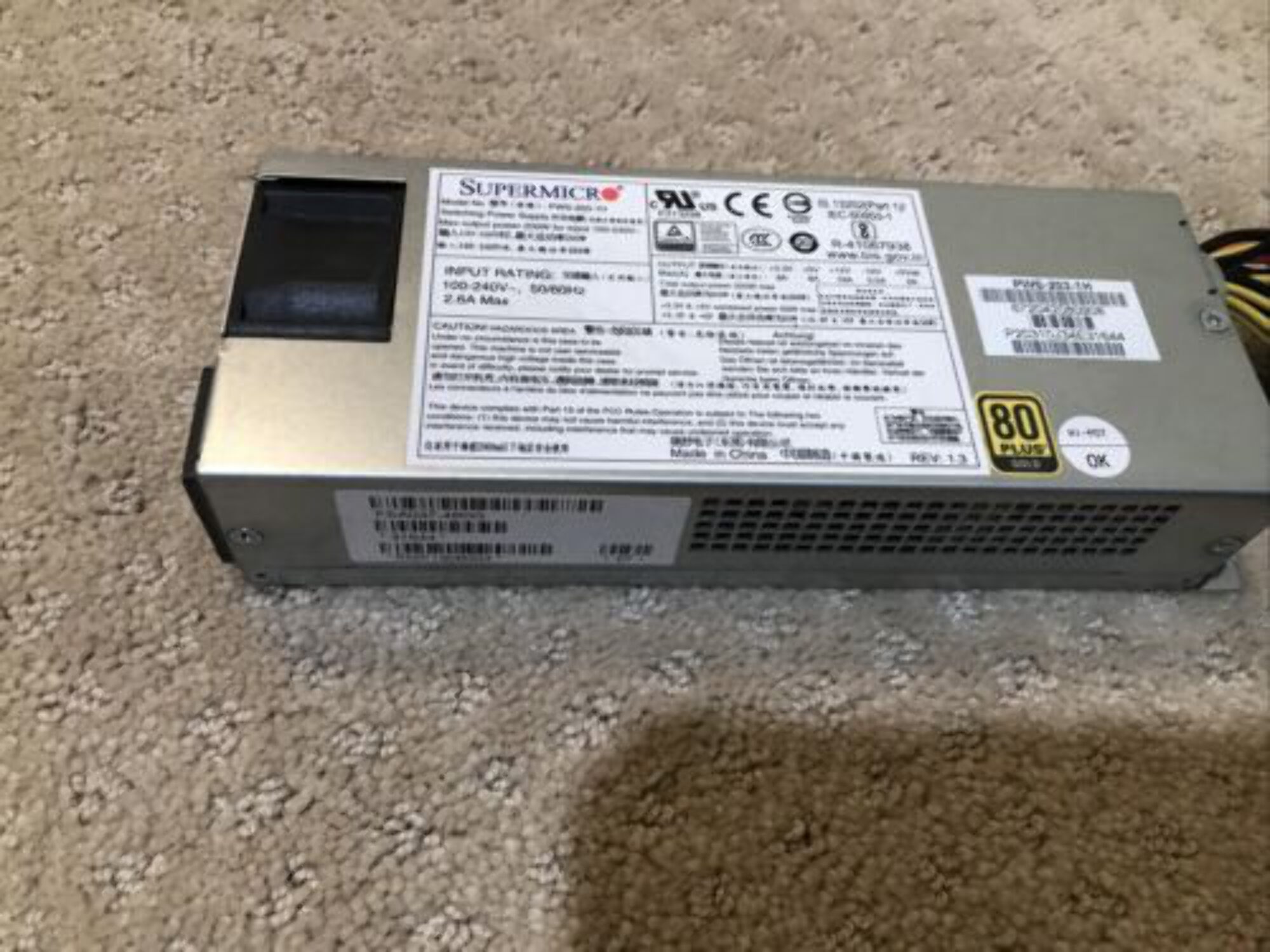 SuperMicro PWS-203-1H 1U 200W Multi-output 80Plus Gold Power Supply - Walmart.com