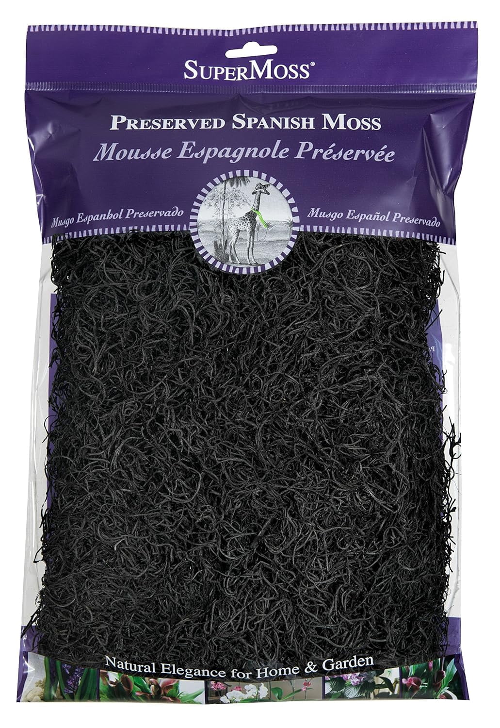 SuperMoss ( Spanish Moss Preserved, Black, 8oz Black 8 Ounce (Pack of 1 ...