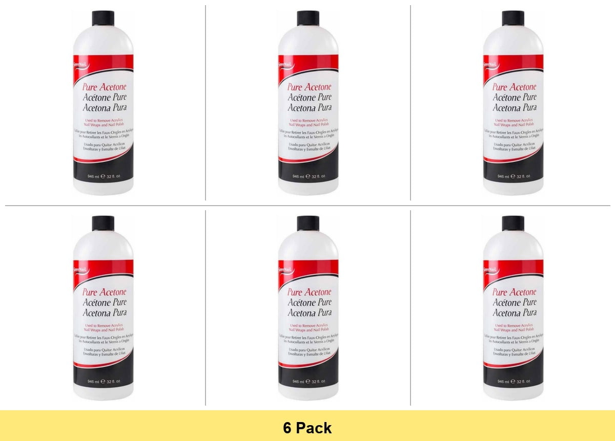 SuperNail Pure Acetone 32 oz Nail Polish Remover 6-Pack - Walmart.com
