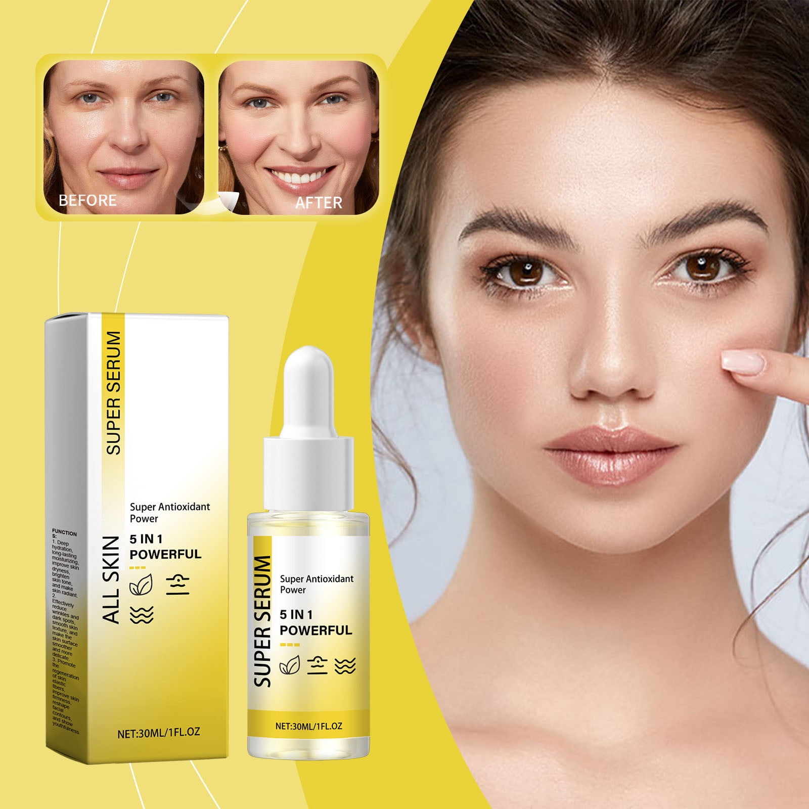 SuperSerum New 5 In 1: C Super For Women Total Package For Face With Collagen VC 30ml - Walmart.com