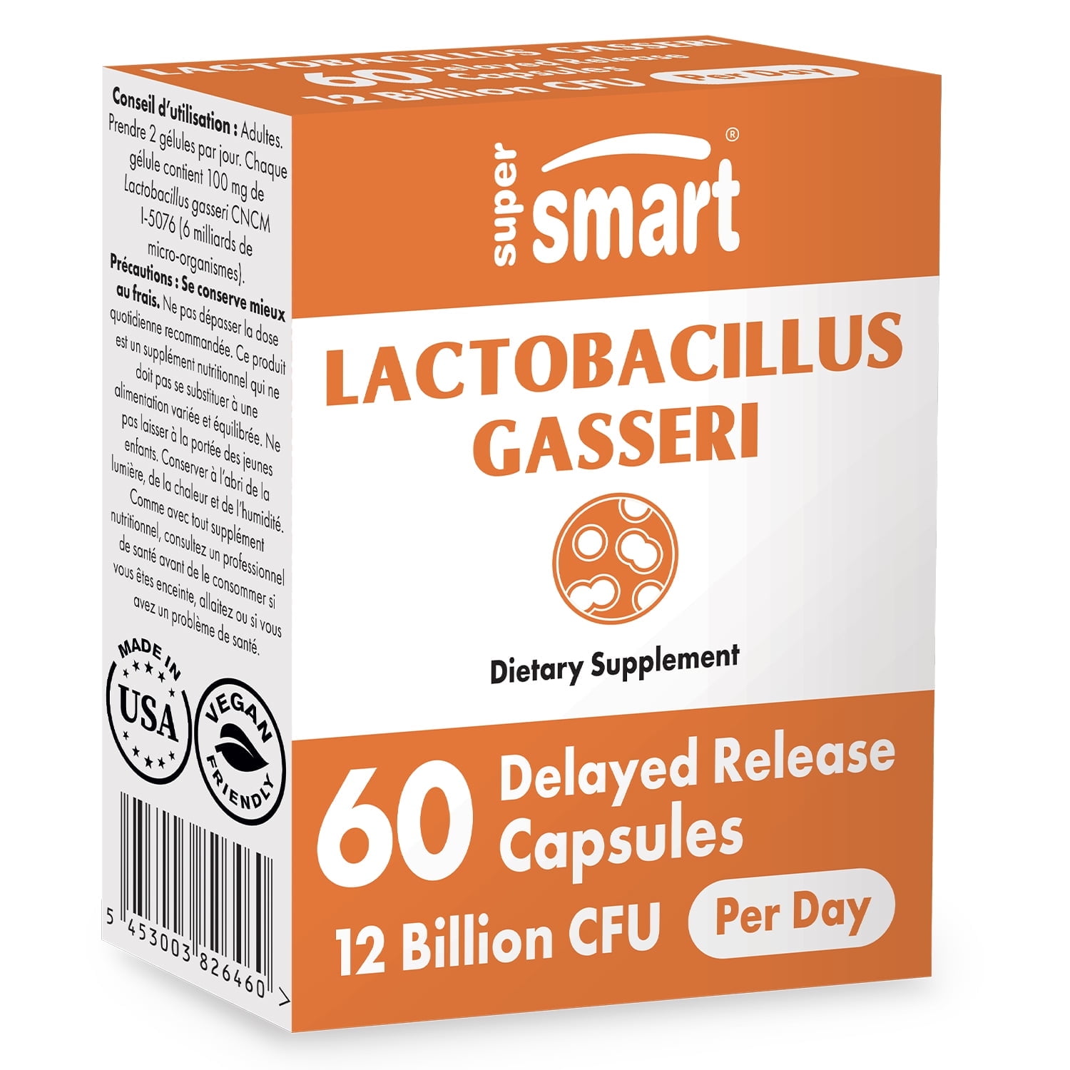 SuperSmart Lactobacillus Gasseri – 12 Billion CFU Probiotic | Non-GMO & Gluten-Free - 60 DR ...