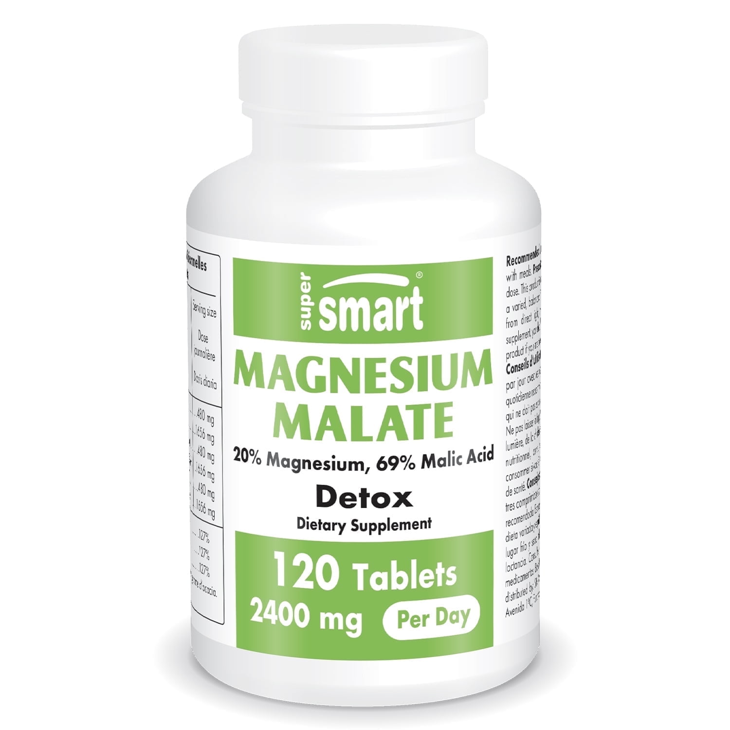 Supersmart Magnesium Malate 2400mg - Energy & Muscle Supplement, Krebs ...