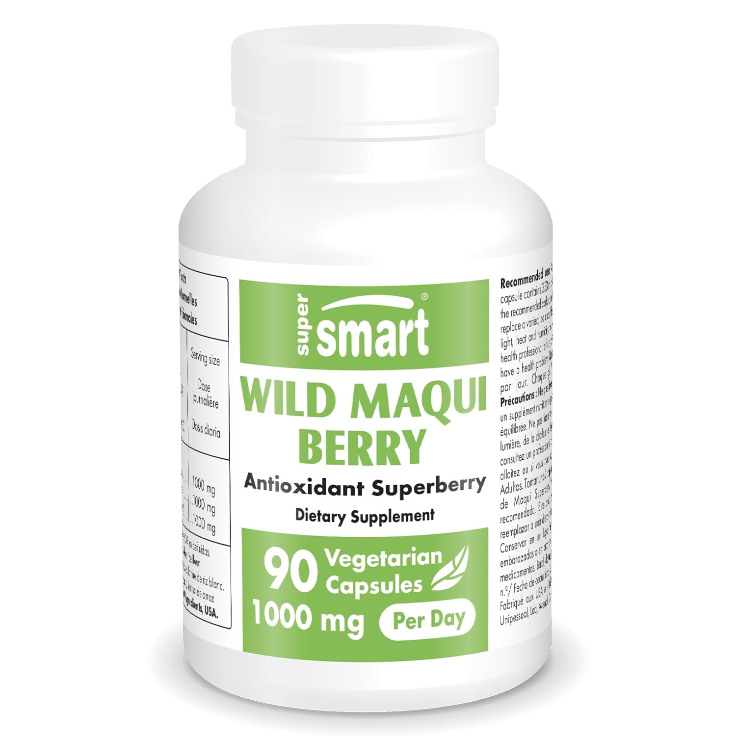SuperSmart Wild Maqui Berry 100mg per Day - Powerful Antioxidant - 60 ...