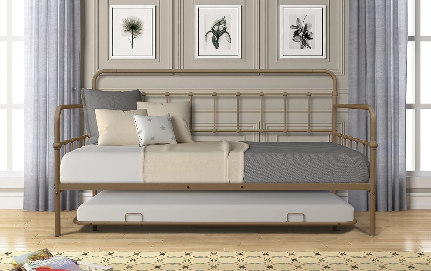 SuperStroke Jintop Twin Size Bed W slats,Metal Frame Daybed with ...