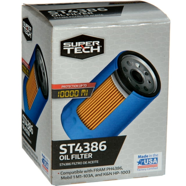 SuperTech 10,000 mile Spin-on Oil Filter, ST4386, fits Toyota, Scion ...