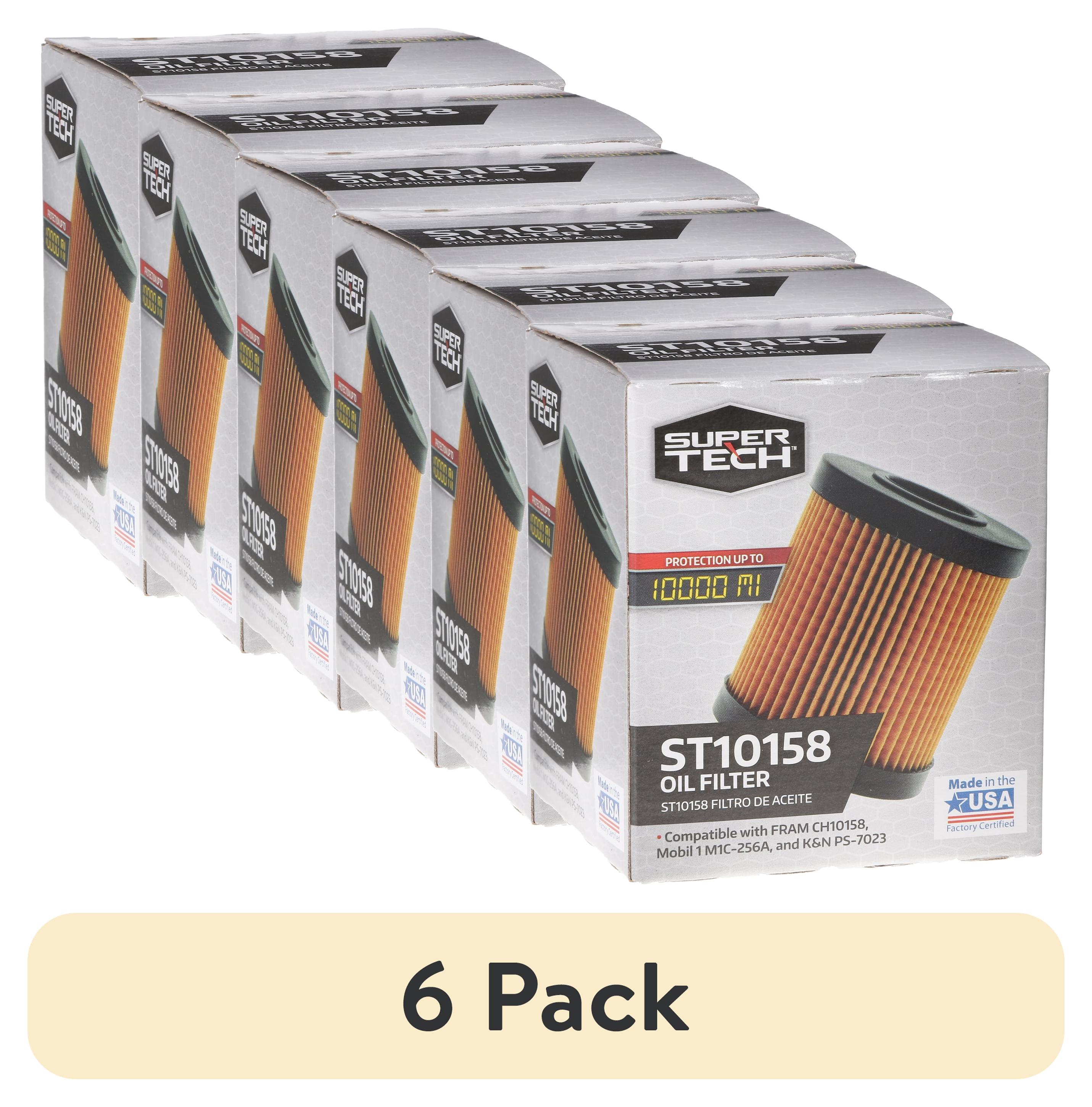 (6 pack) SuperTech Oil Filter, ST10158, 10K mile Cartridge Filter for ...