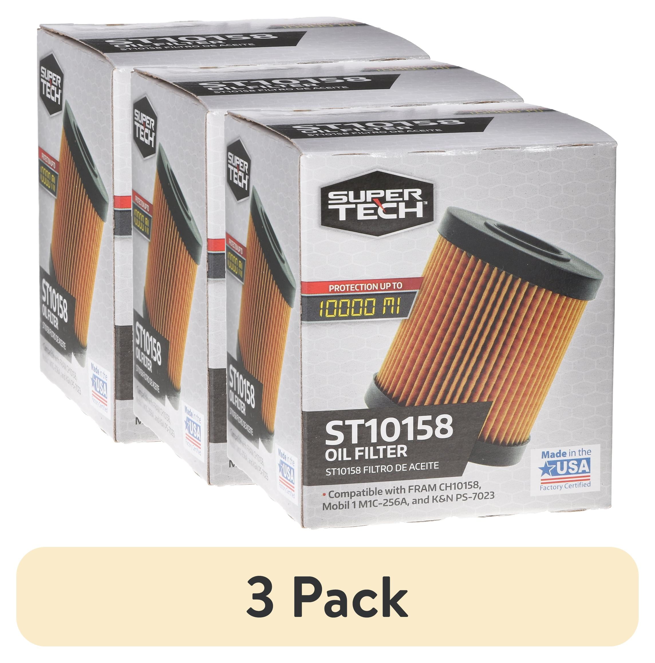 (3 pack) SuperTech Oil Filter, ST10158, 10K mile Cartridge Filter for ...