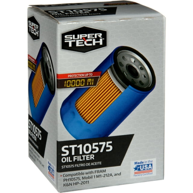 SuperTech ST10575, 10K mile Spin-on Oil Filter for Buick, Cadillac, Chevrolet, Ford, GMC ...