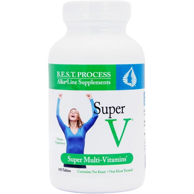 SuperV BEST Process AlkaIine — Energizing & Detoxifying Multivitamin — Vitamins & Minerals with ...