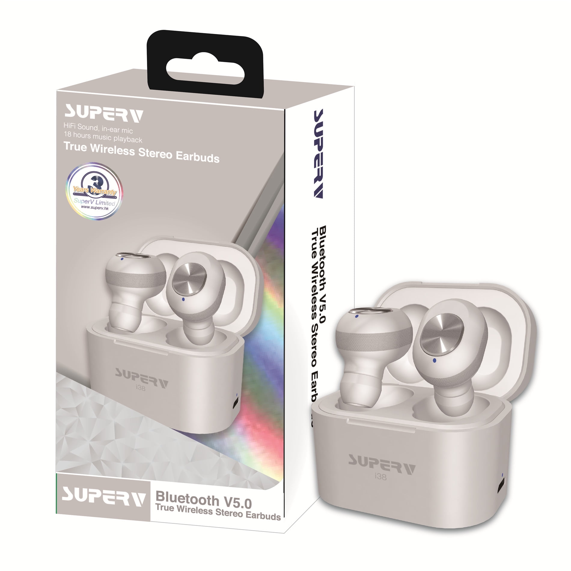 SuperV i38 Wireless Earbuds Bluetooth 5.0 Stereo In-ear Headphone ...