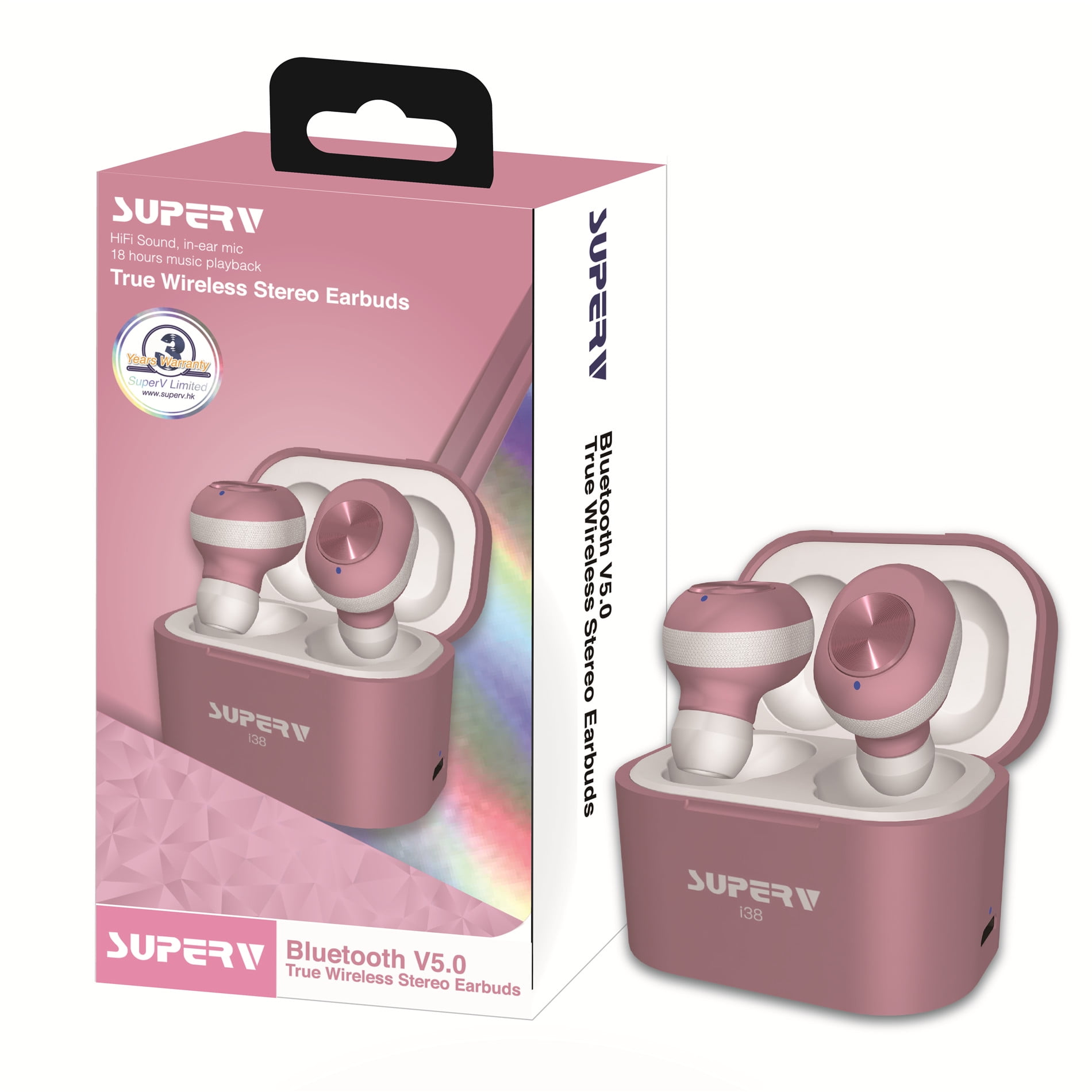SuperV i38 Wireless Earbuds Bluetooth 5.0 Stereo In-ear Headphone ...