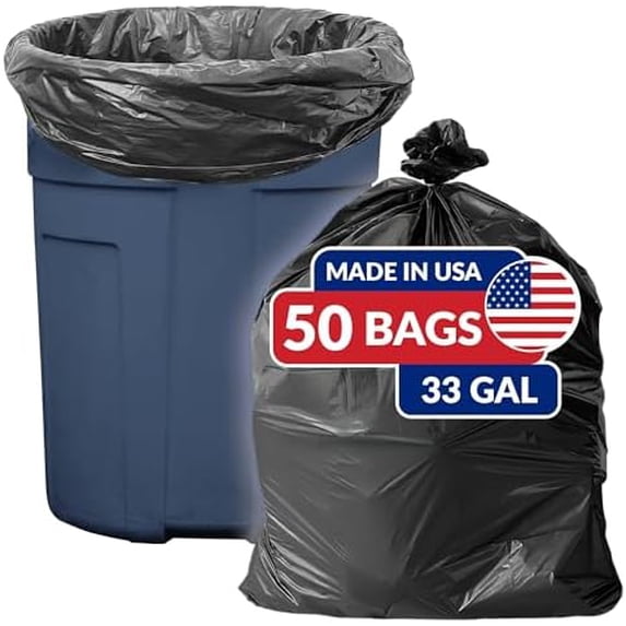 SuperValue 33 Gallon Trash Bags | 50 Count | Made in USA | Heavy Duty ...
