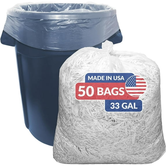 SuperValue 33 Gallon Trash Bags | 50 Count | Made in USA | Heavy Duty ...