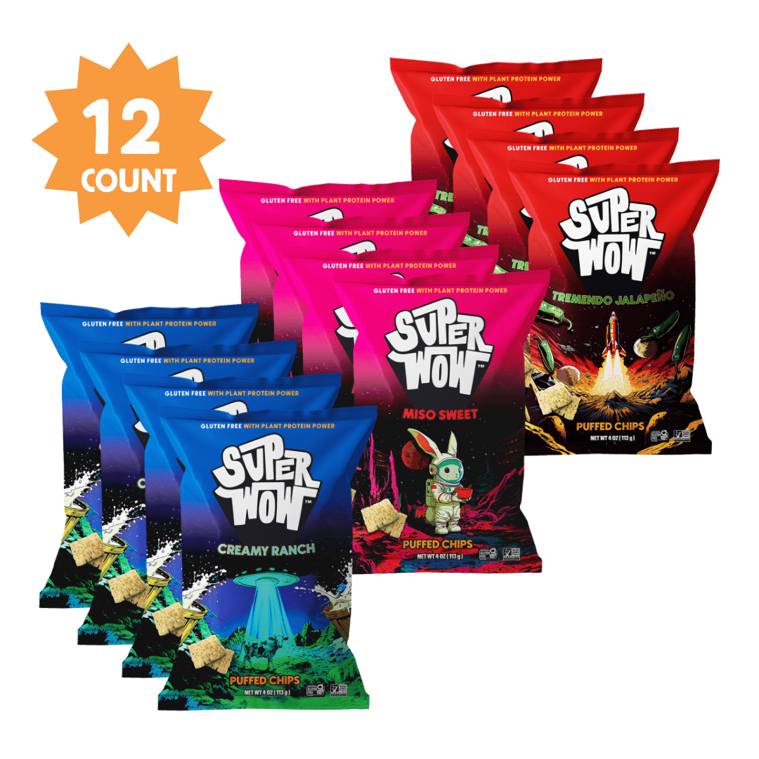 SuperWow Veggie Puffed Chips Variety Pack, 12ct, 4oz - 4x Tremendo ...