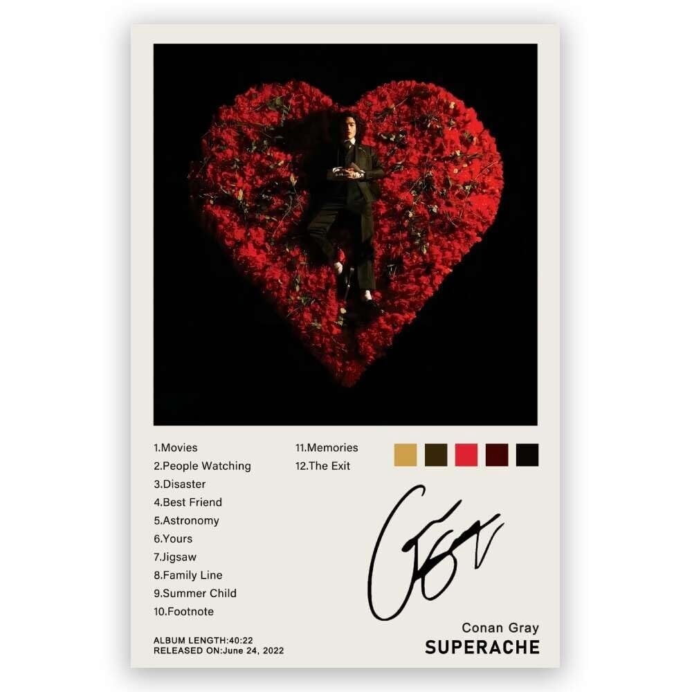 Superache Albums Poster Conan Gray Posters Music Canvas Wall Photo ...