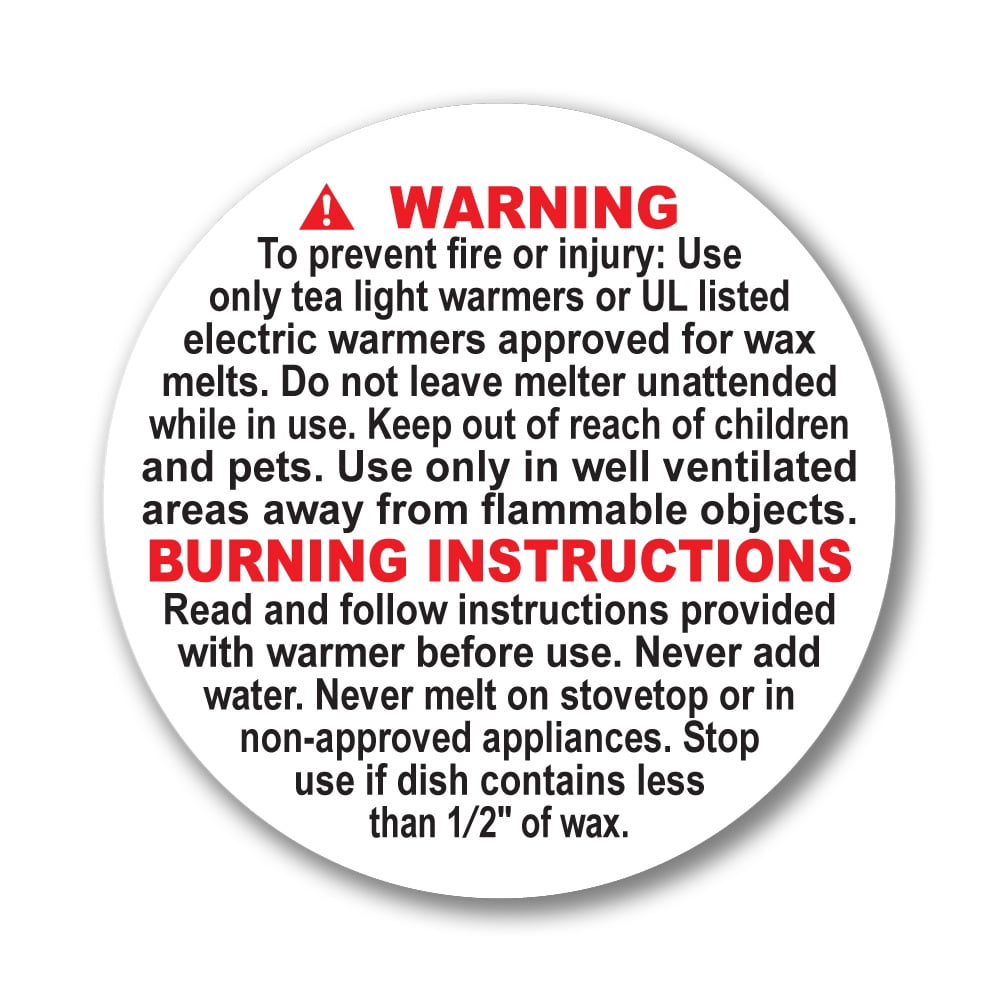 Superb Home 400 pcs 1.25 inch Wax Melt Warning Labels Waterproof ...