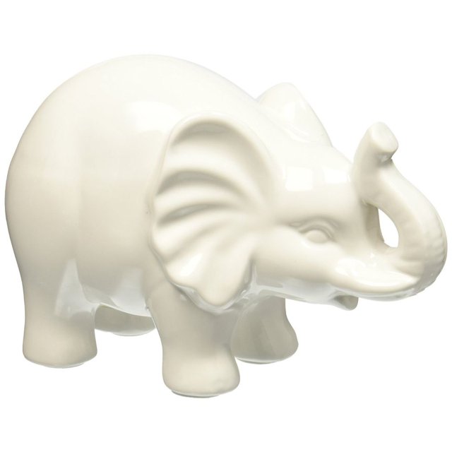 Superb Small Ceramic Elephant Gloss White - Walmart.com