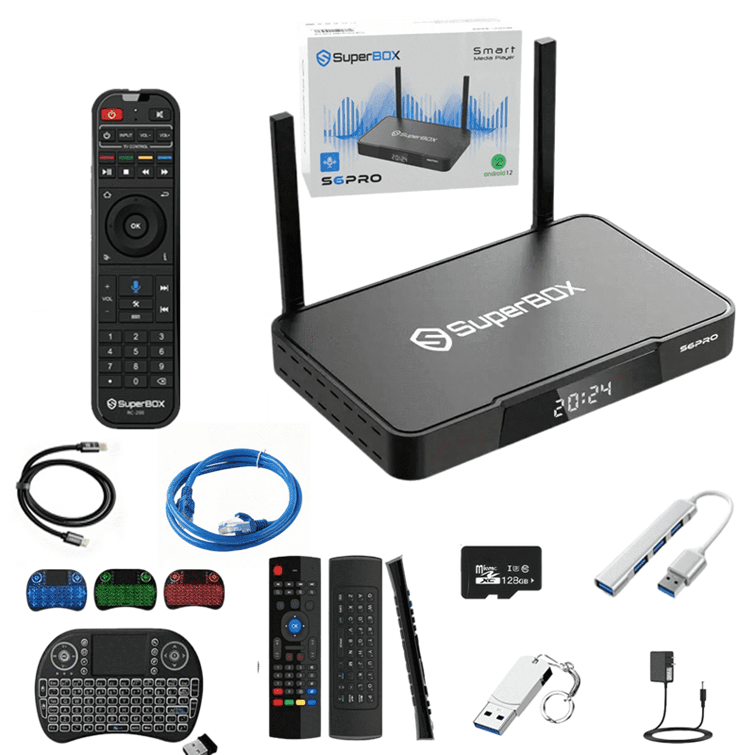 Superbox 2025 New S6 PRO with Voice Remote Control,128G TF Card & USB ...