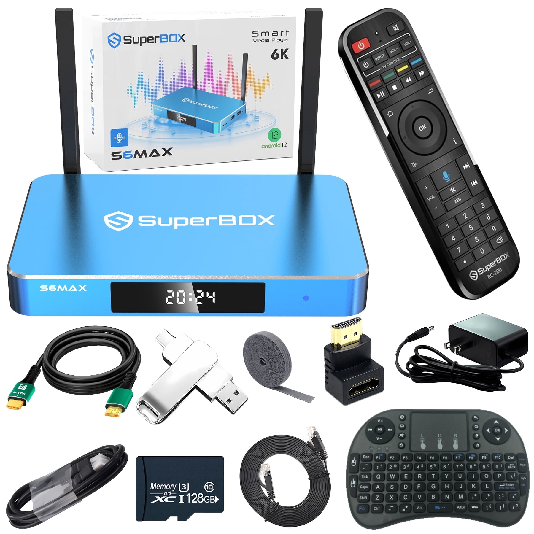 Superbox Android tv Box S6 Max 4G RAM 64G Storage Dual band Wifi Blue ...
