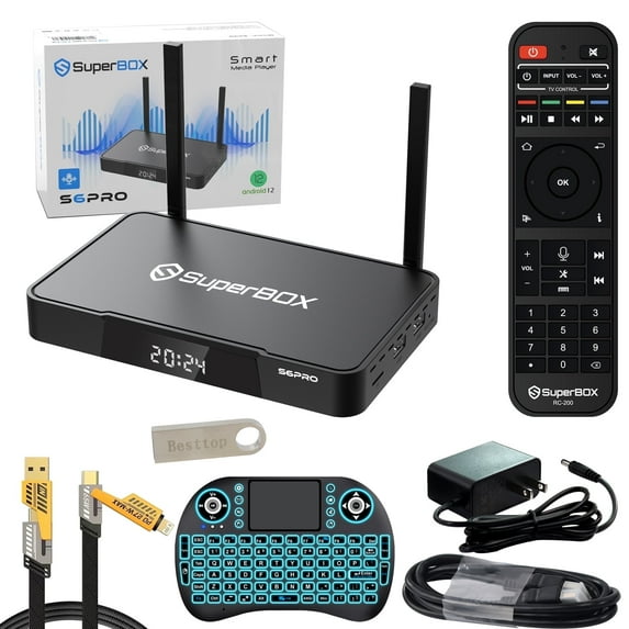 Superbox S6 Pro 2025 Fully Loaded, Super Box S6pro with Voice Remote, Android 12, Wifi 6, 6K ...