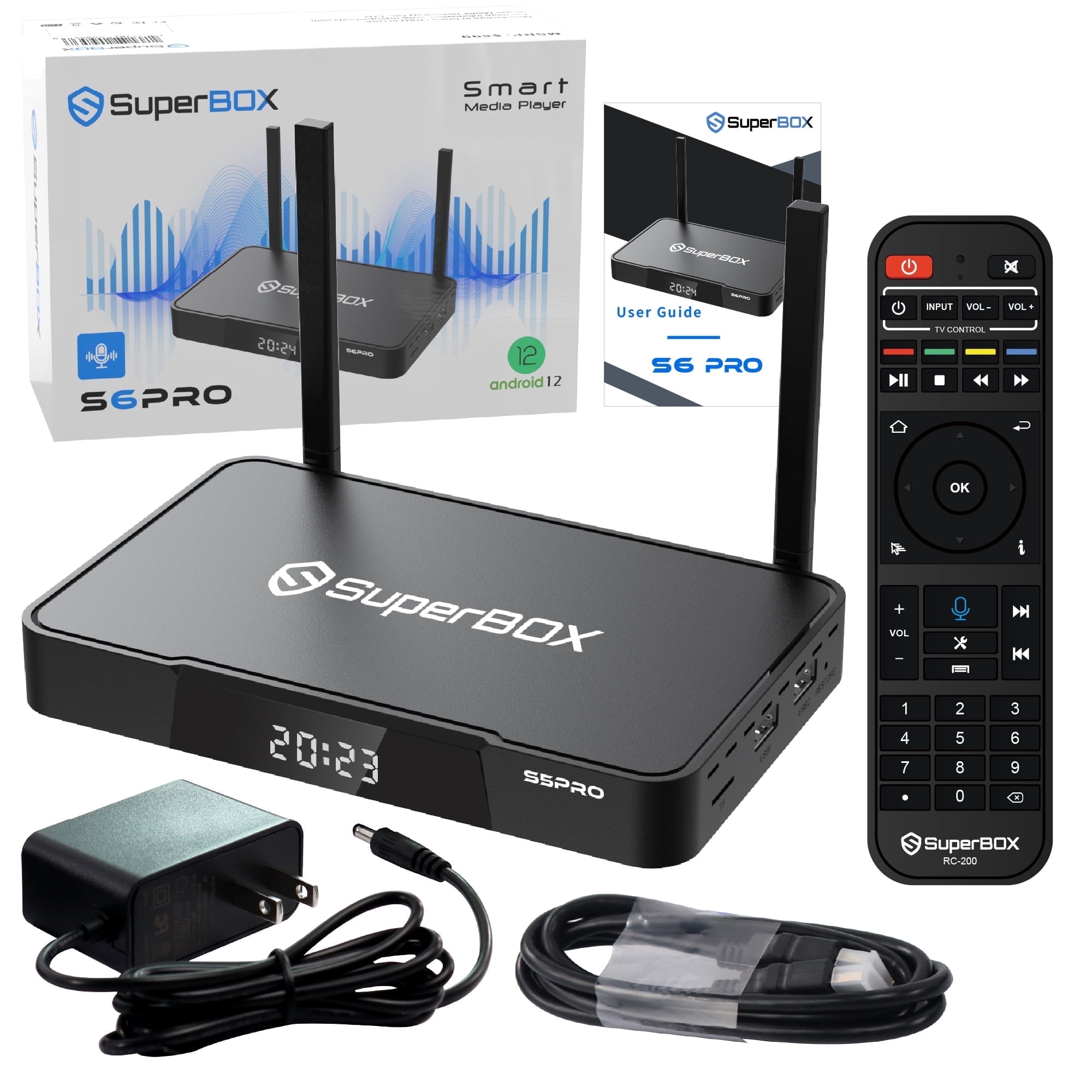 Superbox S6 Pro 2025 Fully Loaded, Super Box S6pro with Voice Remote, Android 12, Wifi 6, 6K ...