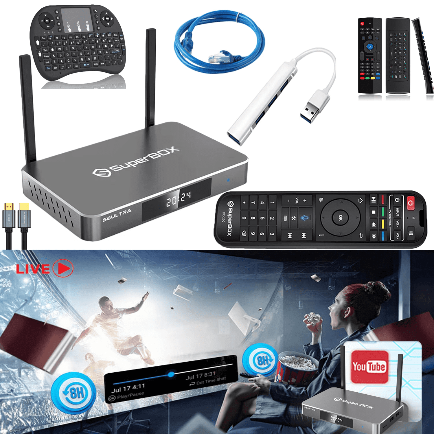 Superbox S6 Ultra Android TV Box with Voice Remote & Backlit Keyboard ...