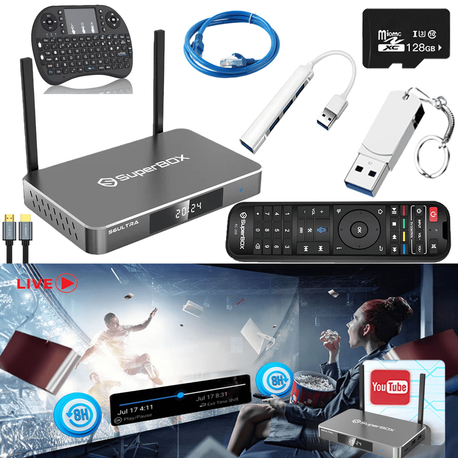 Superbox S6 Ultra Android TV Box with Voice Remote & Backlit Keyboard ...