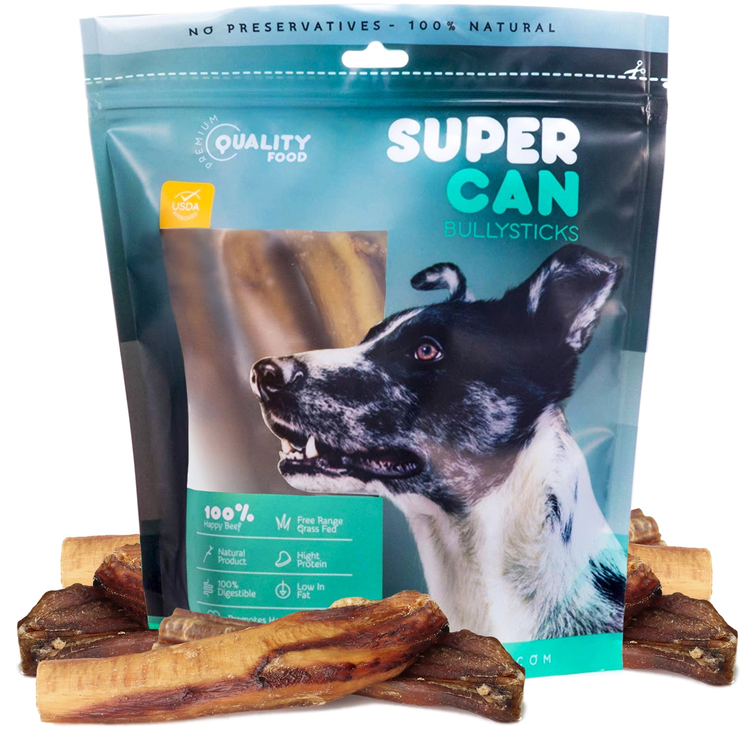 Supercan Bully Sticks for Large Dogs, 6-inch Mega Monster Bully Sticks ...