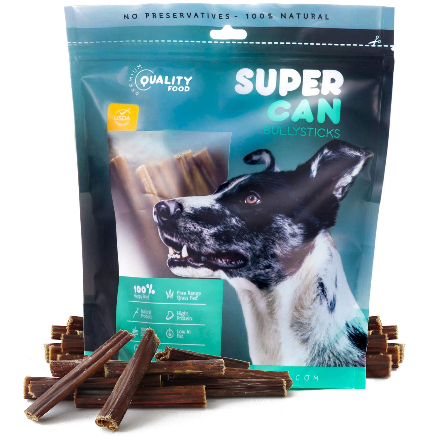 Supercan Bullysticks 6" Beef Bully Sticks For Small Medium Large Dogs ...