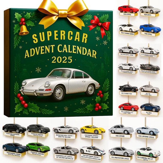 Supercar Advent Calendar 2025 – 24 Acrylic 2D Mini Car Models ...