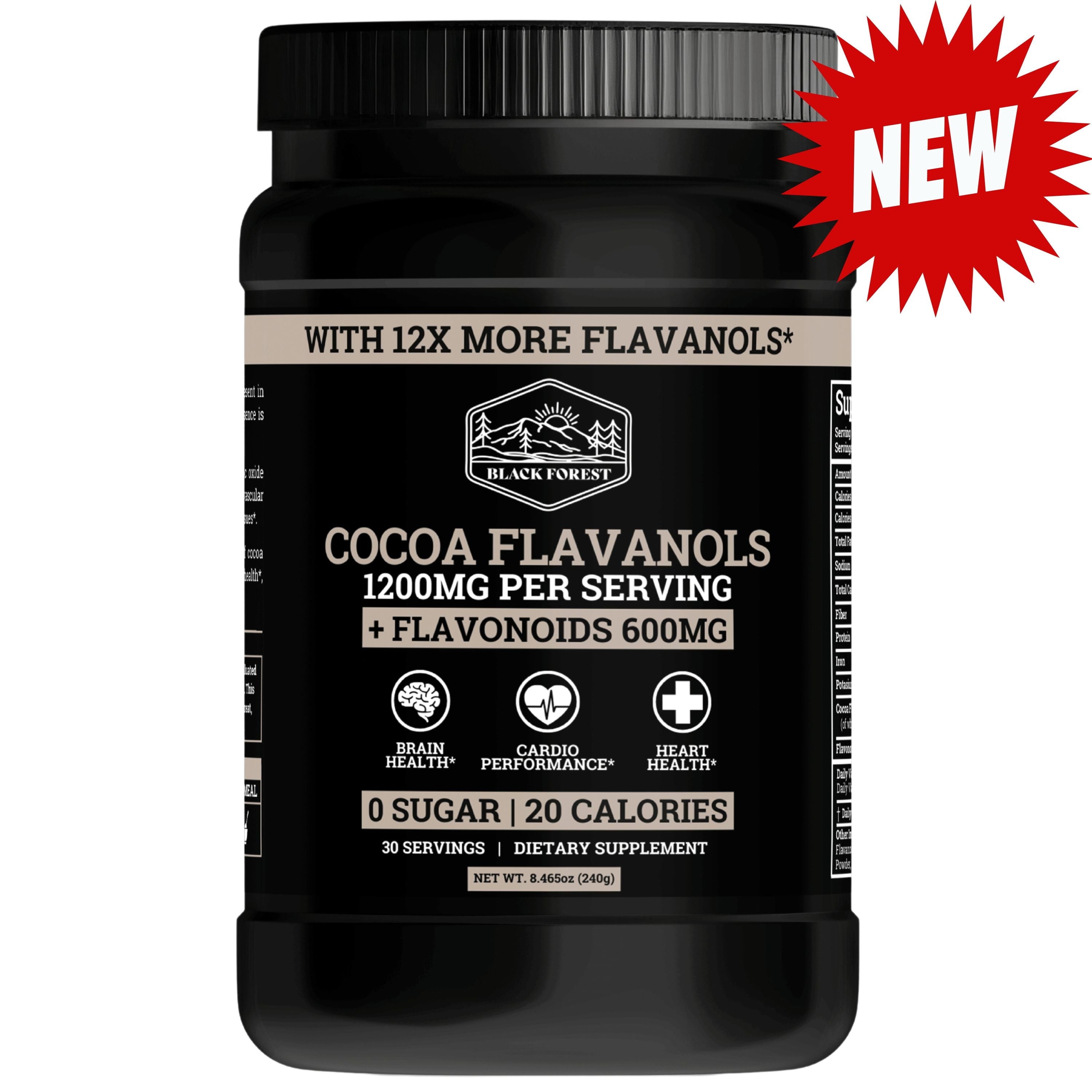 Supercharged Cocoa Flavanols 1950MG | 12X Potency - Walmart.com