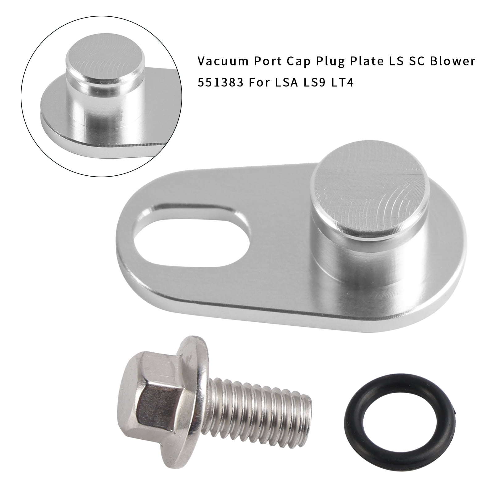 Supercharger MAP Vacuum Port Cap Plug Plate LS SC Blower 551383 For LSA ...