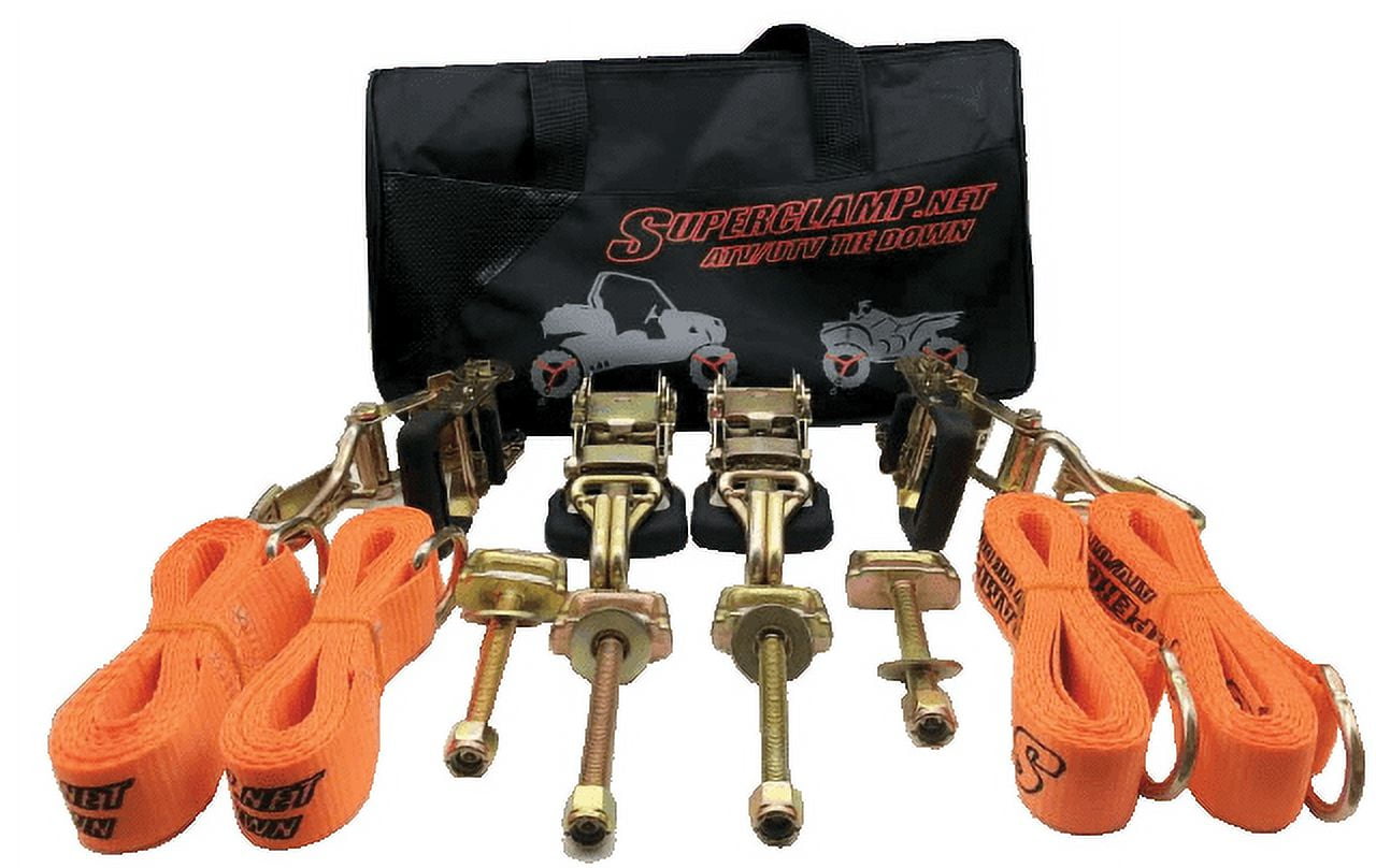Superclamp 9000 ATV/UTV Ratchet Tie Down Strap Kit with Heavy Duty ...